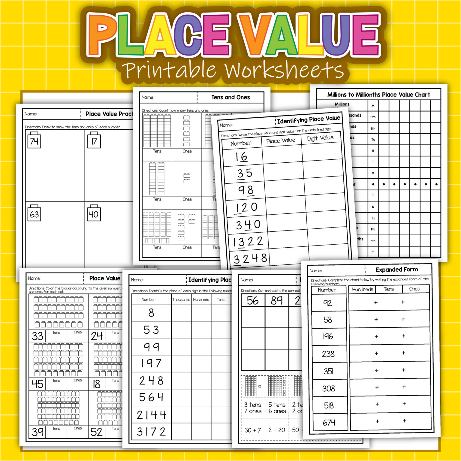 Place Value Worksheets - Little Bins for Little Hands