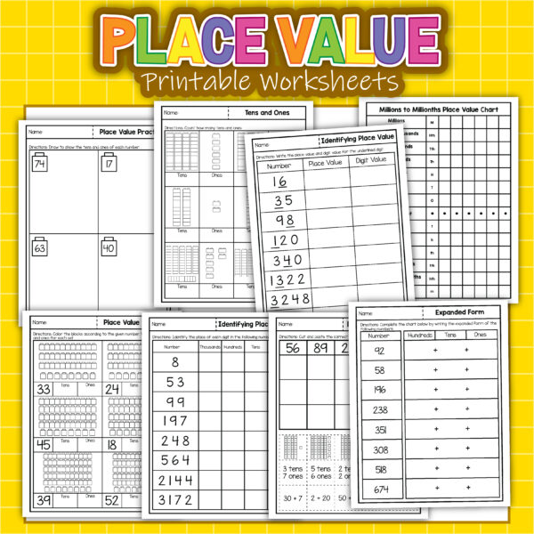 Place Value Worksheets - Little Bins for Little Hands