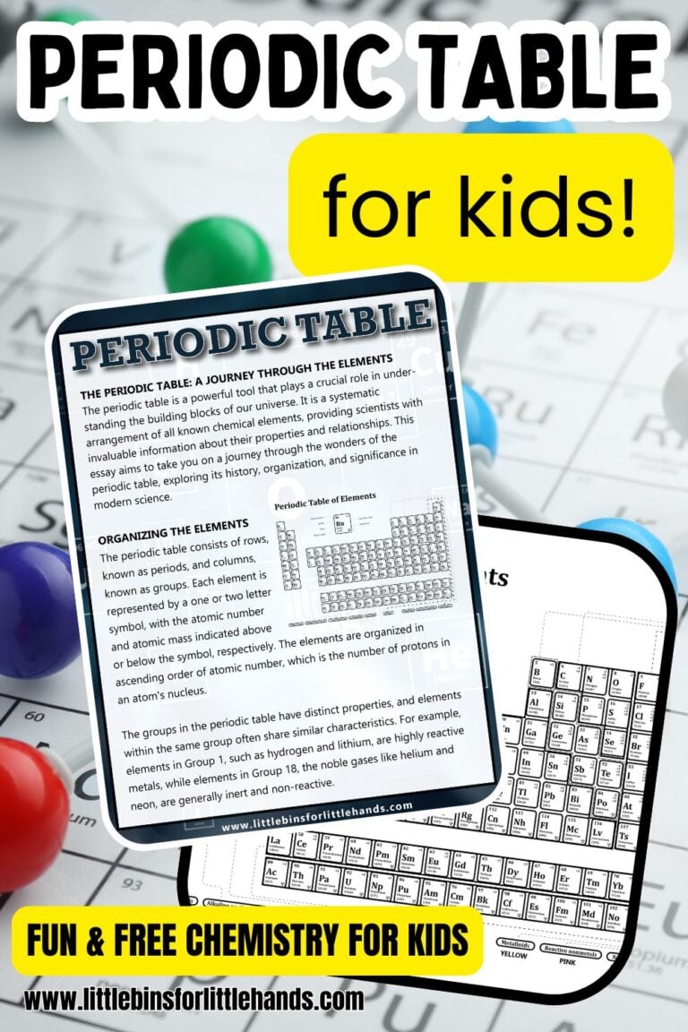 Fun Periodic Table Activities (Free Printable) - Little Bins for Little ...