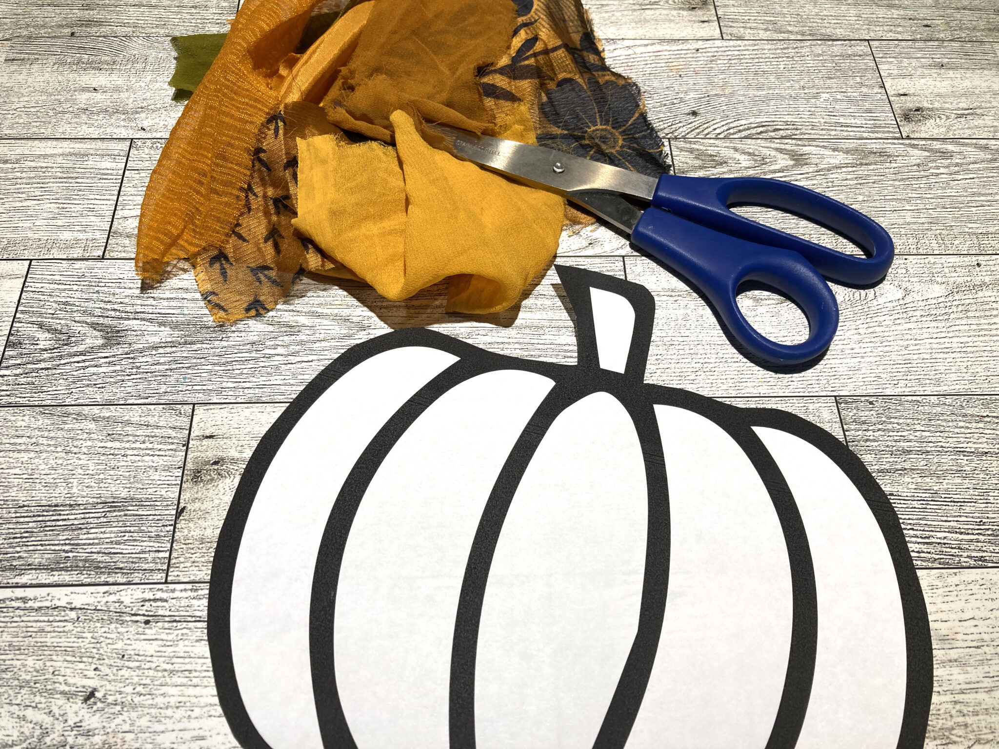 Fabric Scrap Pumpkin Art Project (7 Elements of Art)