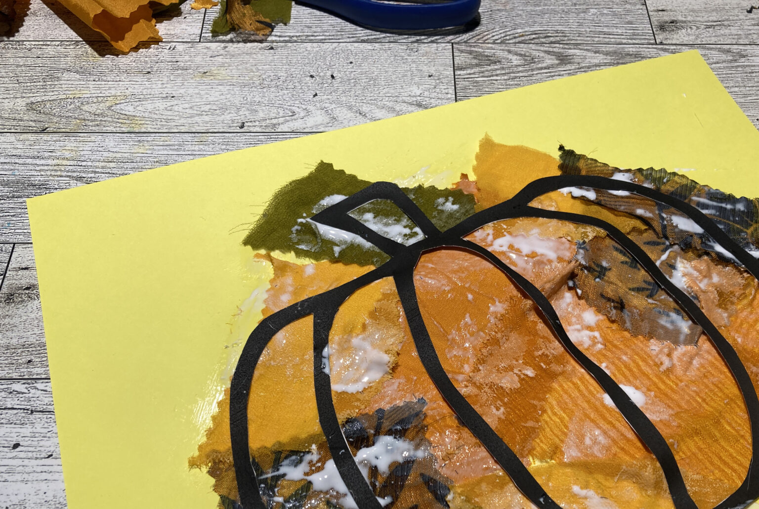 Fabric Scrap Pumpkin Art Project (7 Elements of Art)
