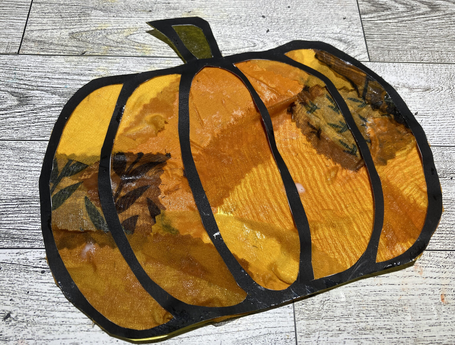 Fabric Scrap Pumpkin Art Project (7 Elements of Art)