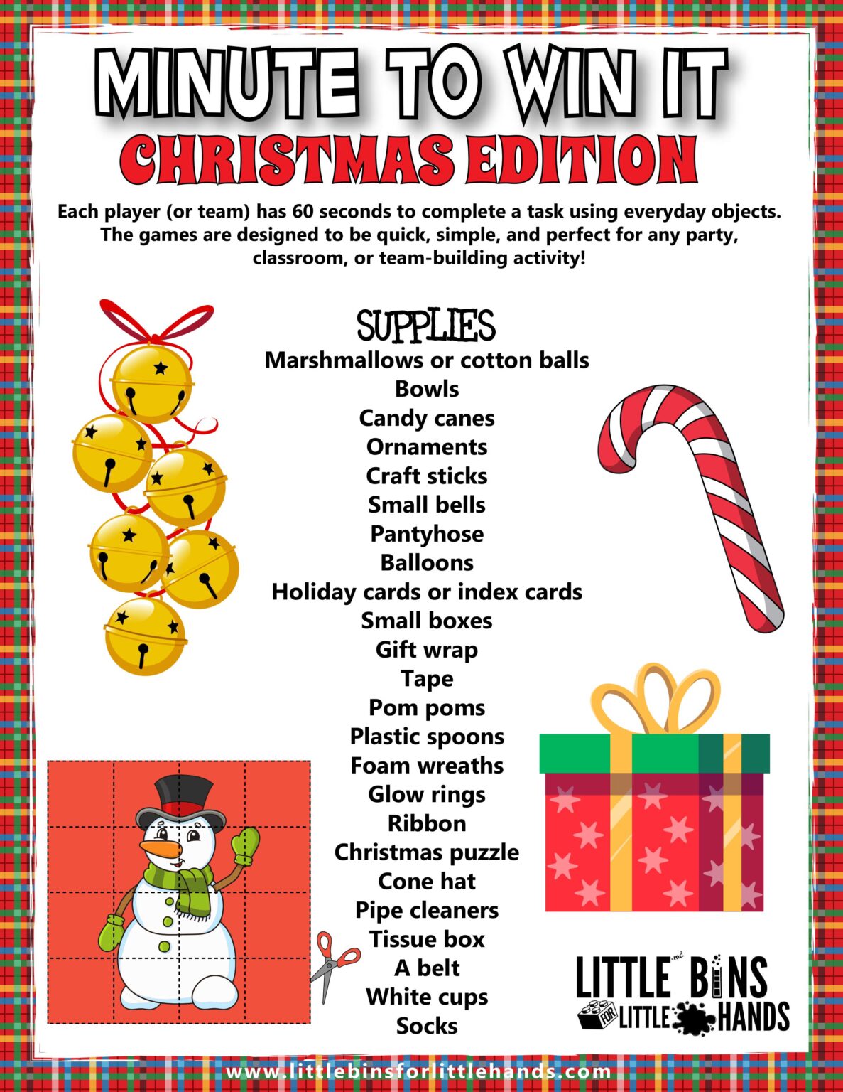 Christmas Minute to Win It Games (Easy Holiday Party Ideas)