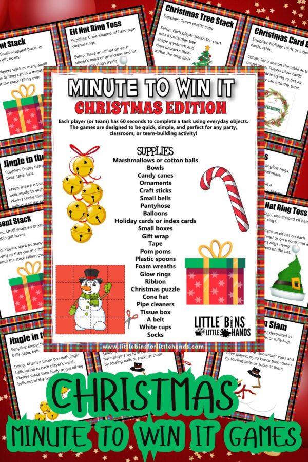 Christmas Minute to Win It Games for kids