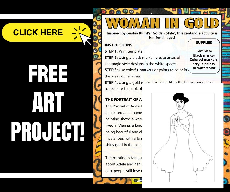 Klimt Art Project for Kids (Woman in Gold)