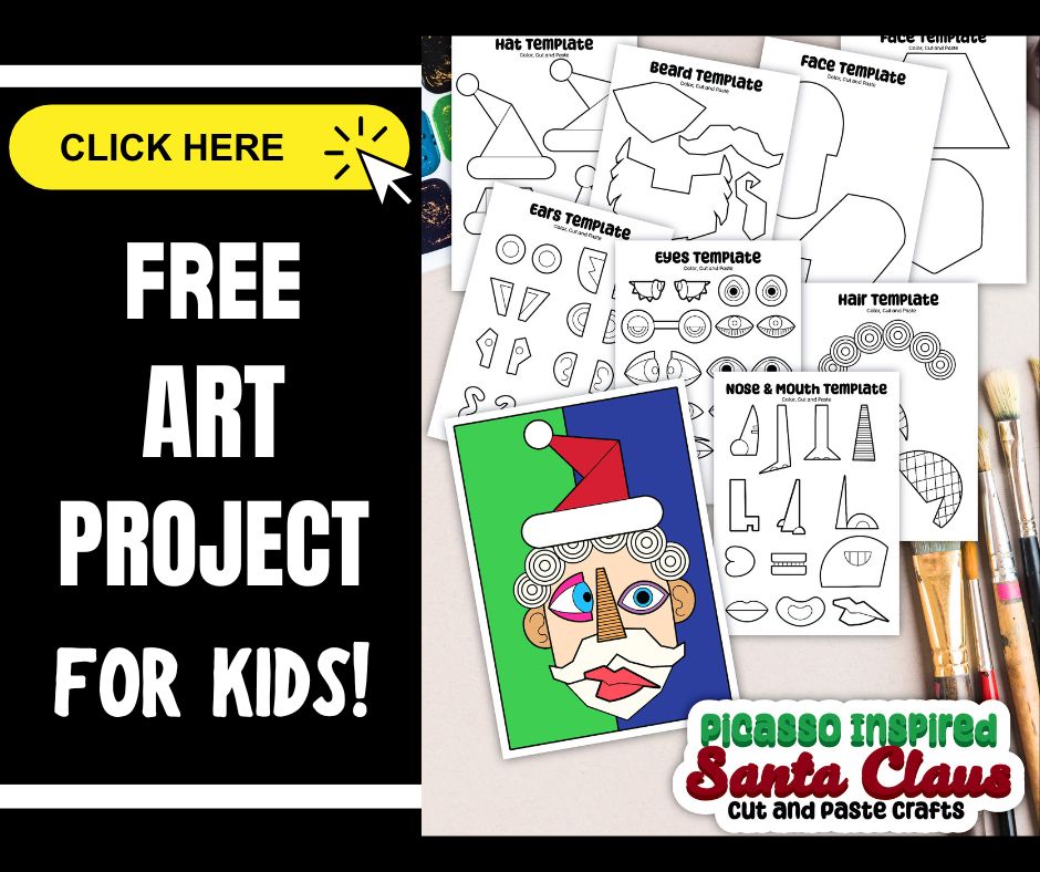 Picasso Santa Craft (Free Art Printable)