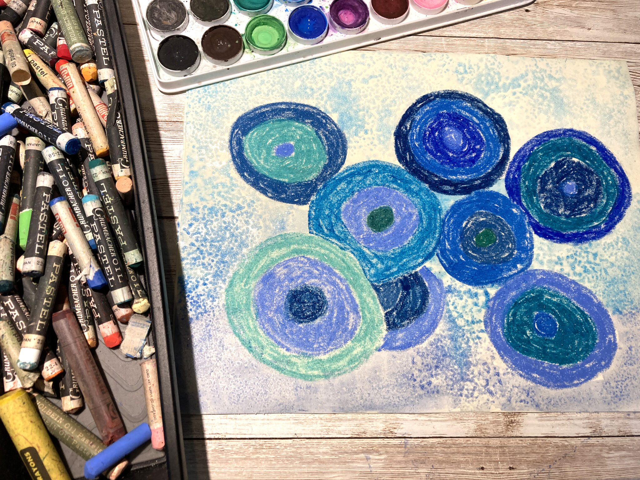 Kandinsky Circles Winter Art Project