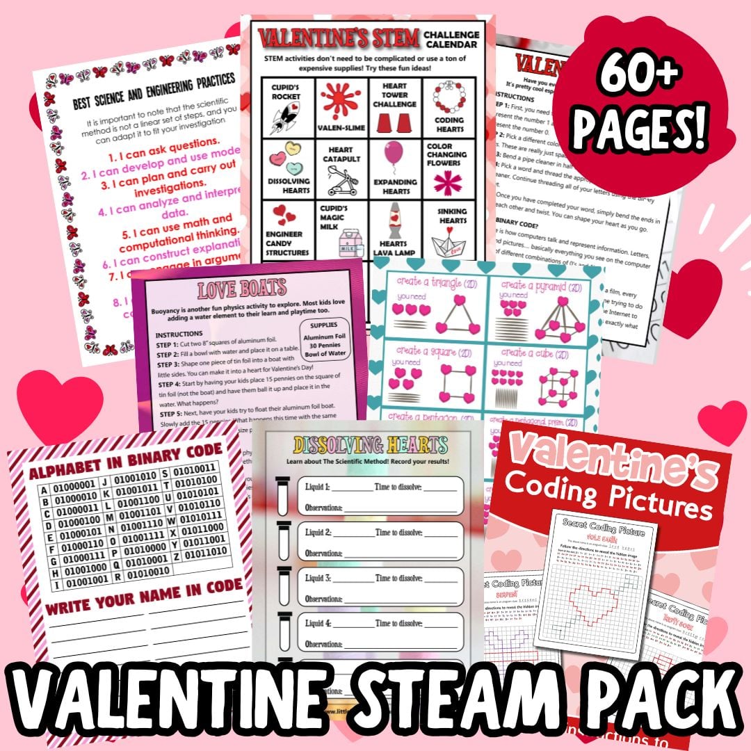 Valentine’s Day STEM Activities & Challenges for Kids