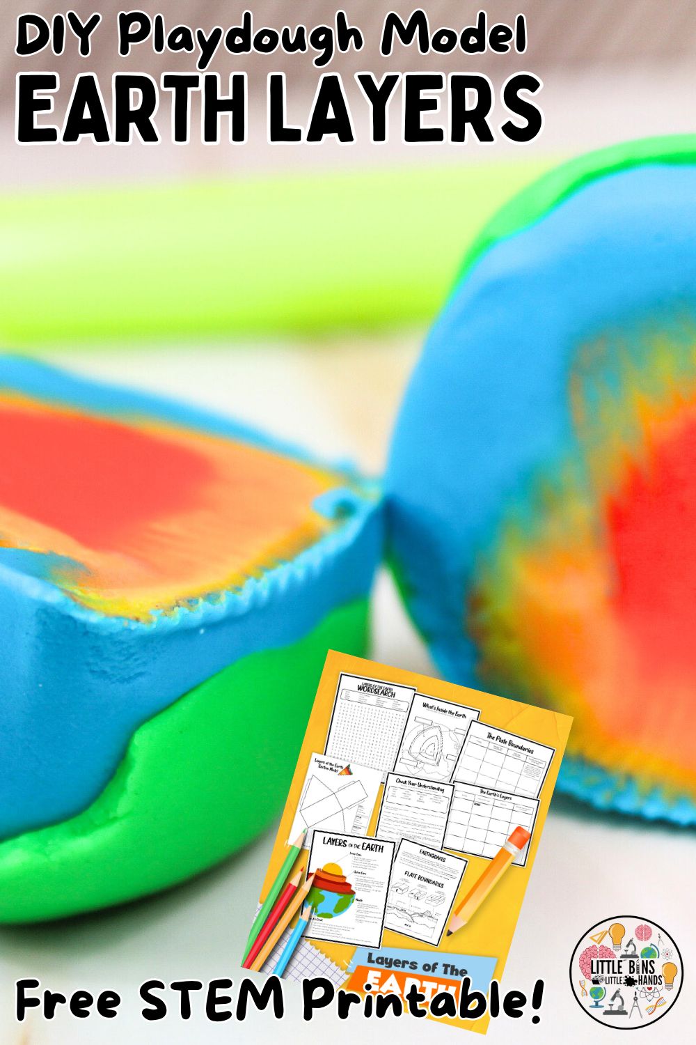 Playdough Layers of the Earth Model for Kids