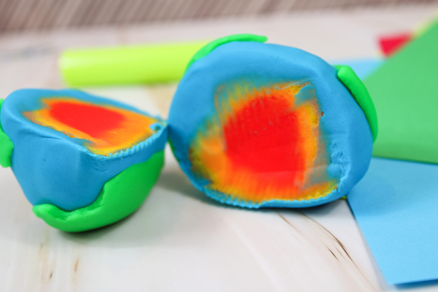 Playdough Layers of the Earth Model for Kids