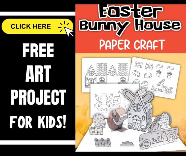 Easter Bunny House Paper Craft for Kids