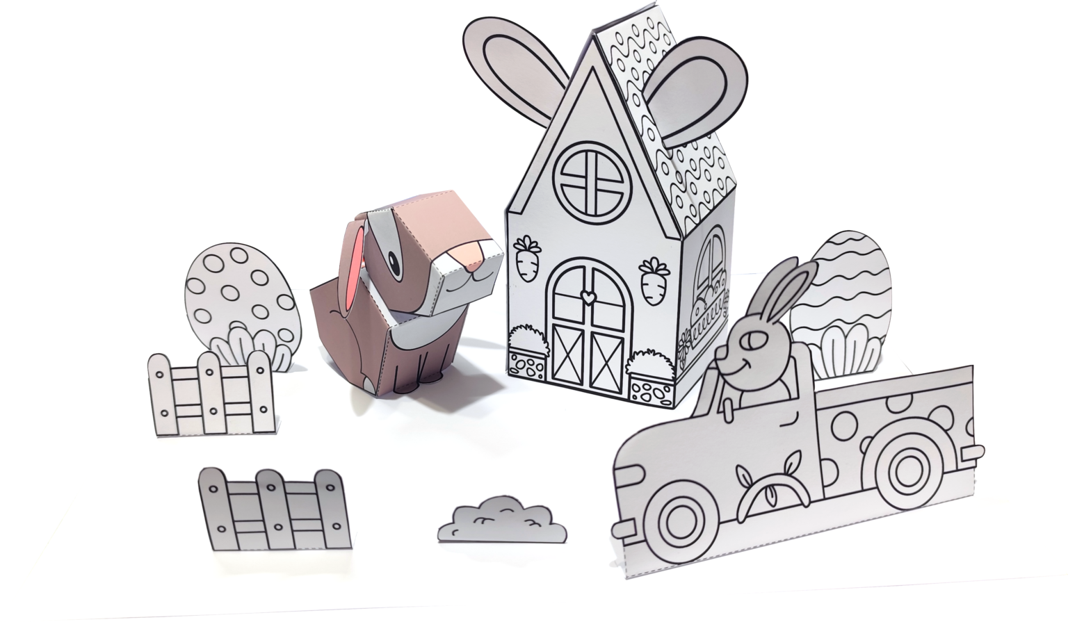 Easter Bunny House Paper Craft for Kids