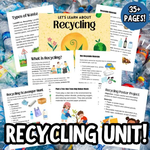 Recycling Activities for Kids (Free Printable & Worksheets)