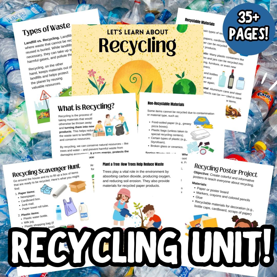 Recycling Activities for Kids (Free Printable & Worksheets)