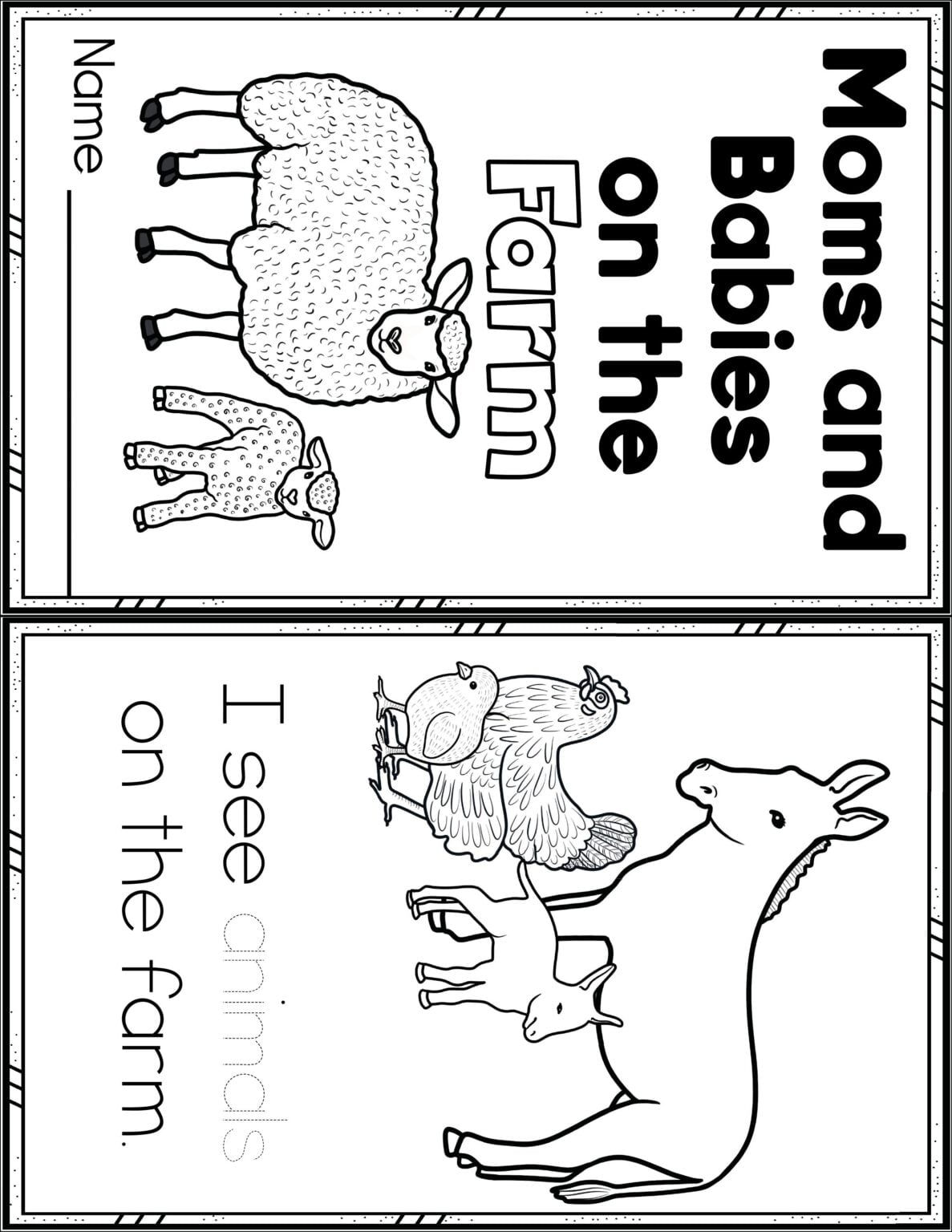 Preschool Spring on the Farm Theme Pack - Little Bins for Little Hands