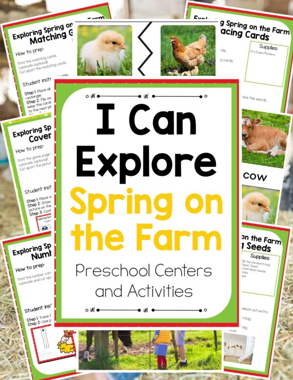 Preschool Spring on the Farm Theme Pack - Little Bins for Little Hands
