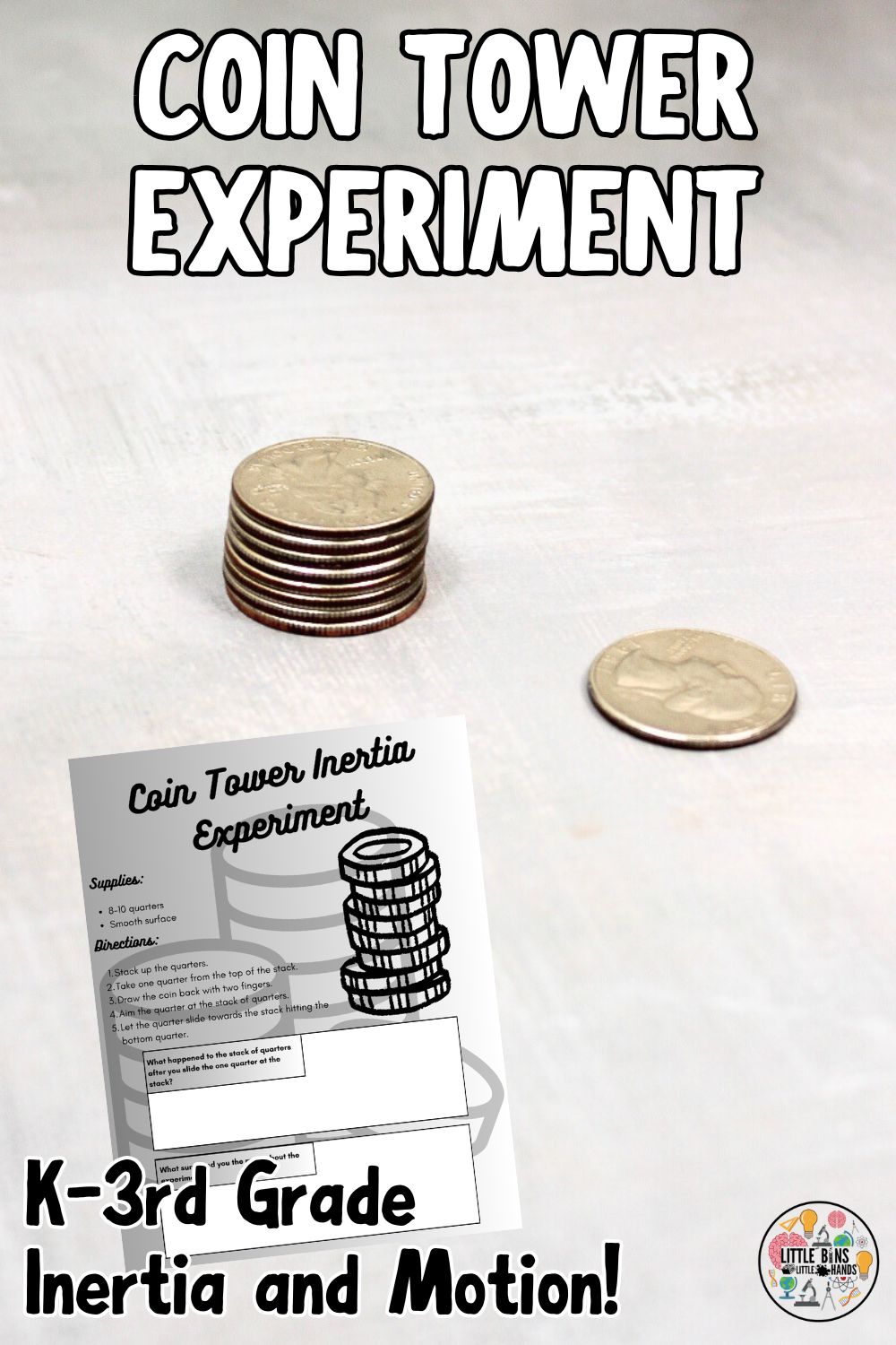 Coin Tower Experiment for Kids' Inertia