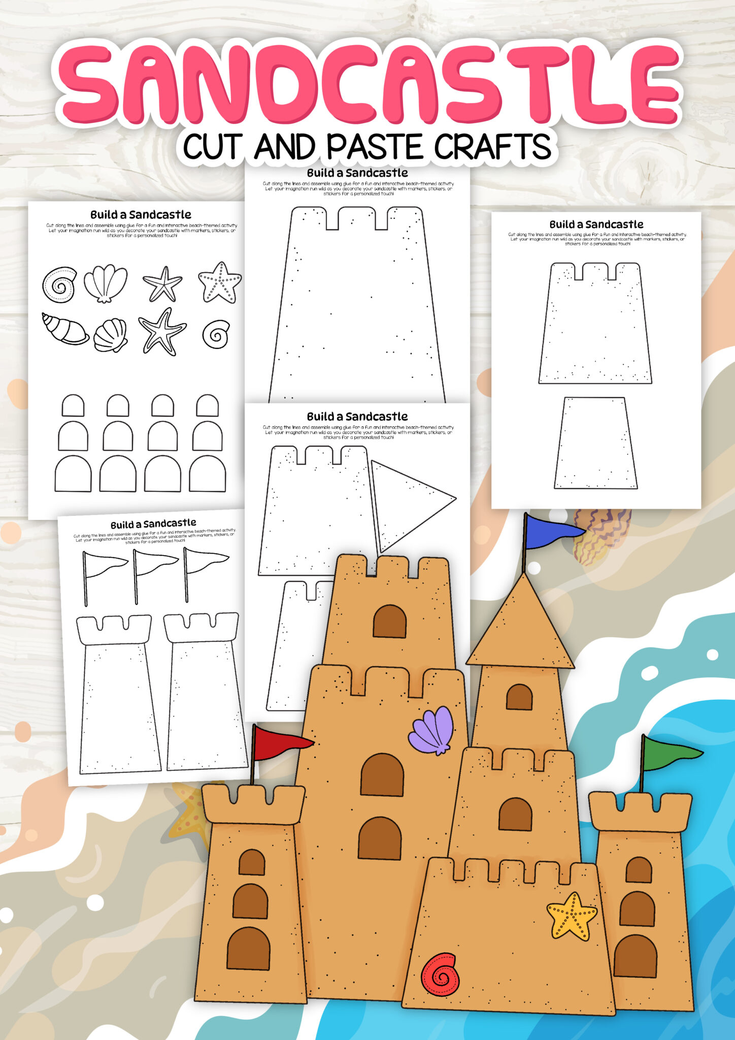 Sandcastle Craft for Kids (Free Printable Template)