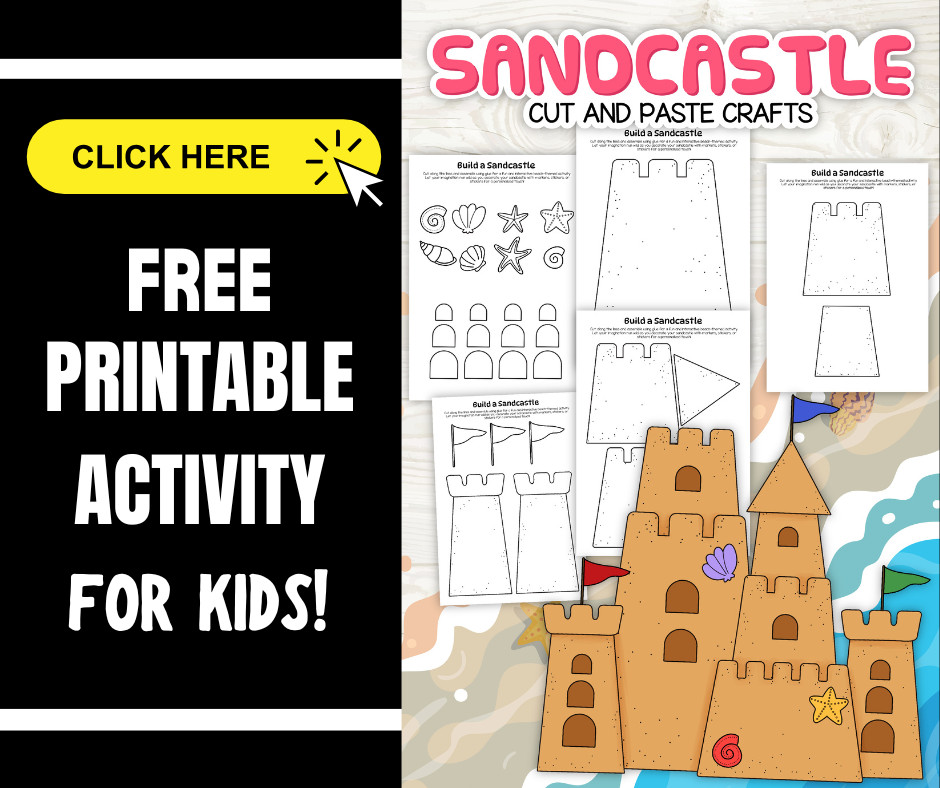 Sandcastle Craft for Kids (Free Printable Template)
