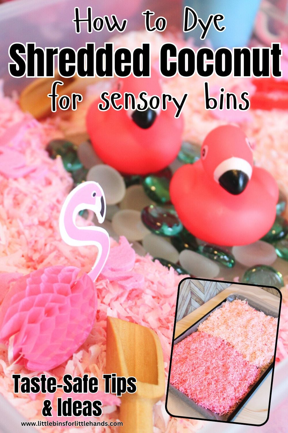 Taste Safe Coconut Sensory Bin for Toddlers and Preschool