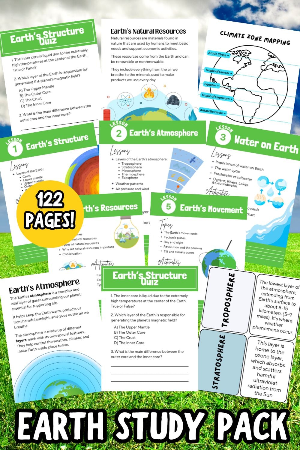 Earth Study Pack | 122-Page Earth Science Unit Study for Kids