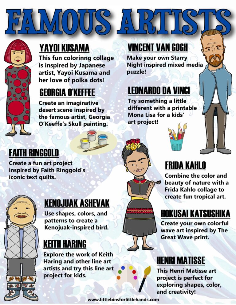 Famous Artist Projects for Kids (Free Printables)