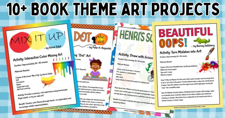 Book Art Activities for Kids (Free Printable + Pack)