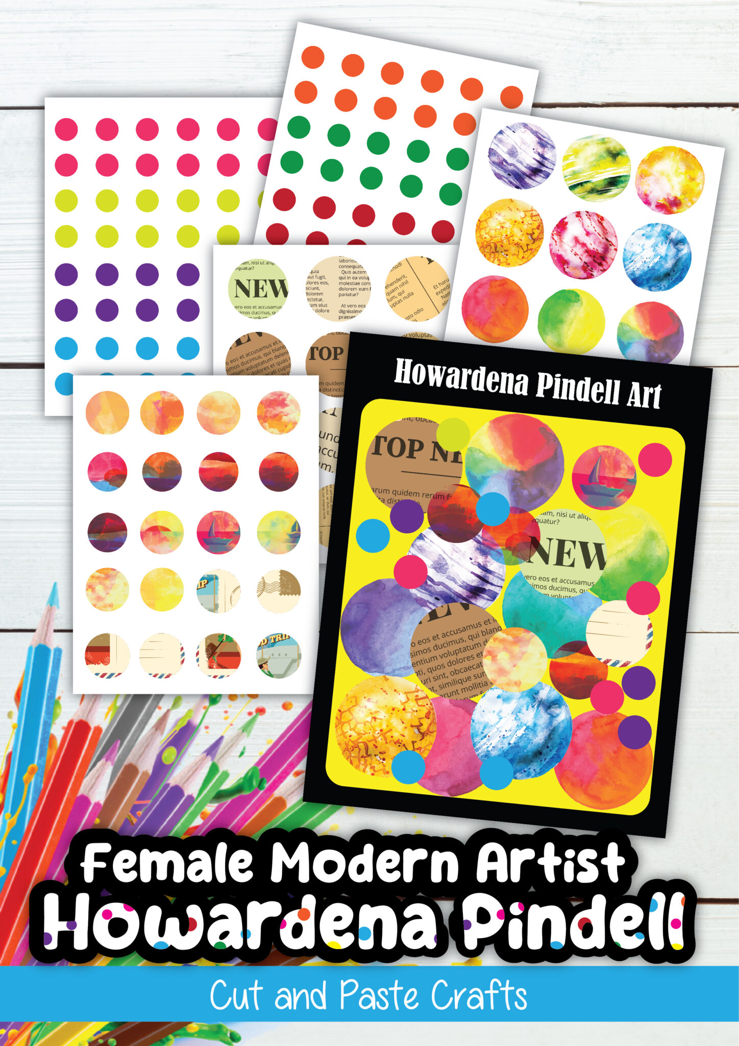 Howardena Pindell Art Project for Kids | Circle Collage Activity