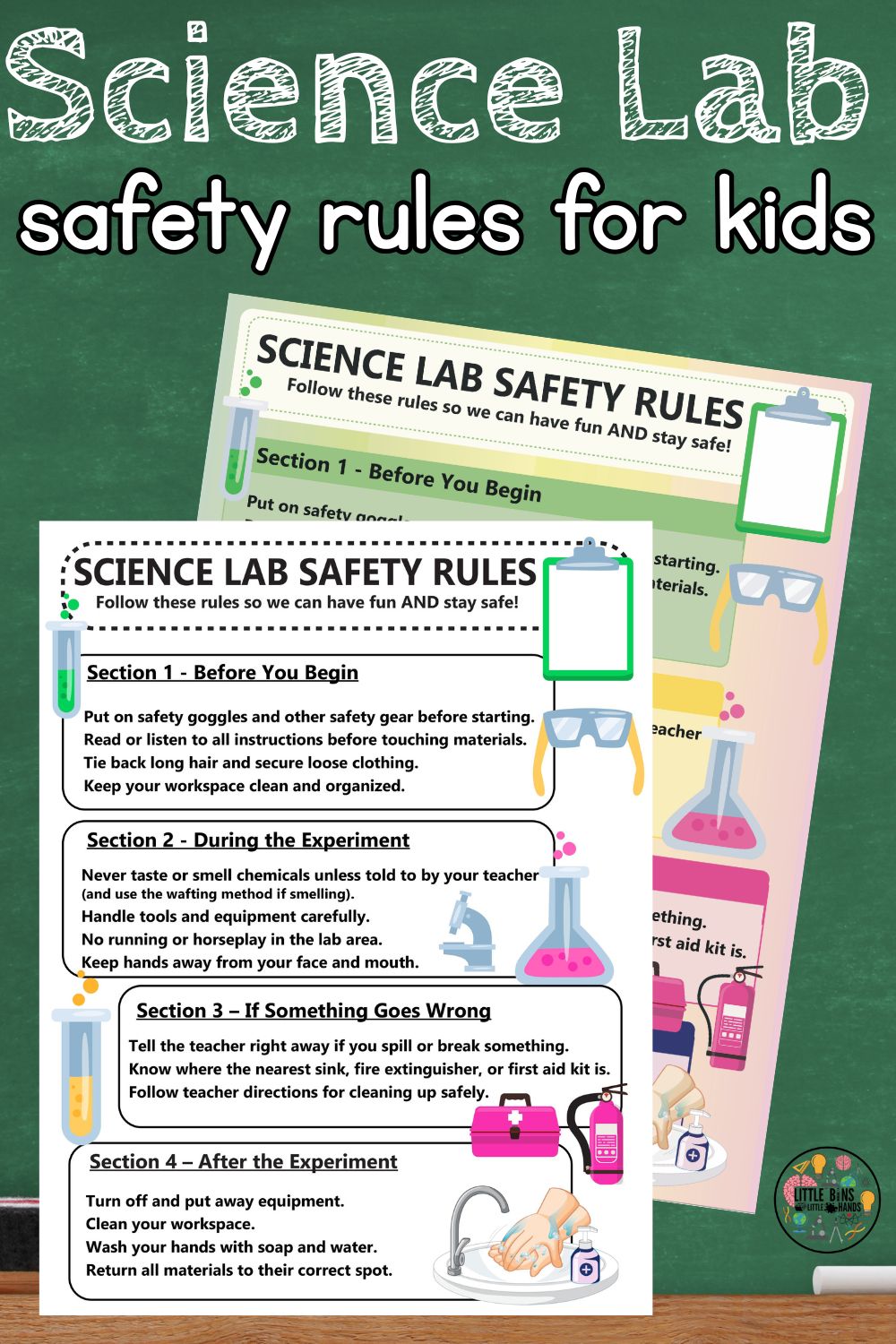 Science Lab Safety Rules for Kids + Free Printable Poster