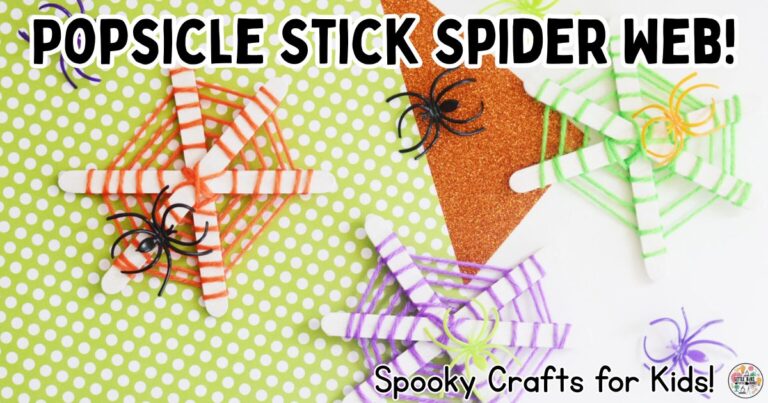 Popsicle Stick Spider Web Craft for Kids