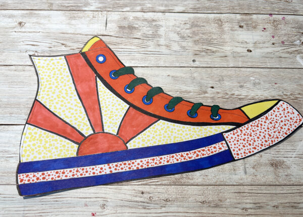 Pop Art Shoe Project for Kids | Roy Lichtenstein Art Lesson