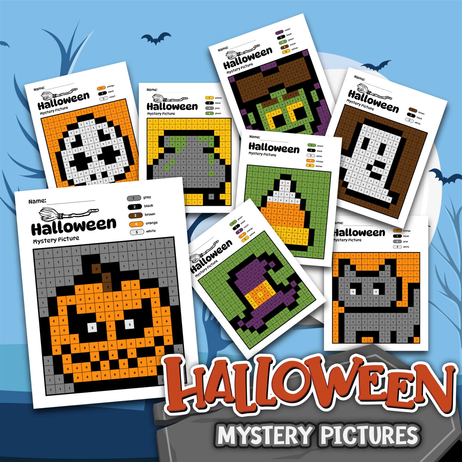 Free Halloween Mystery Pictures Printable Pack
