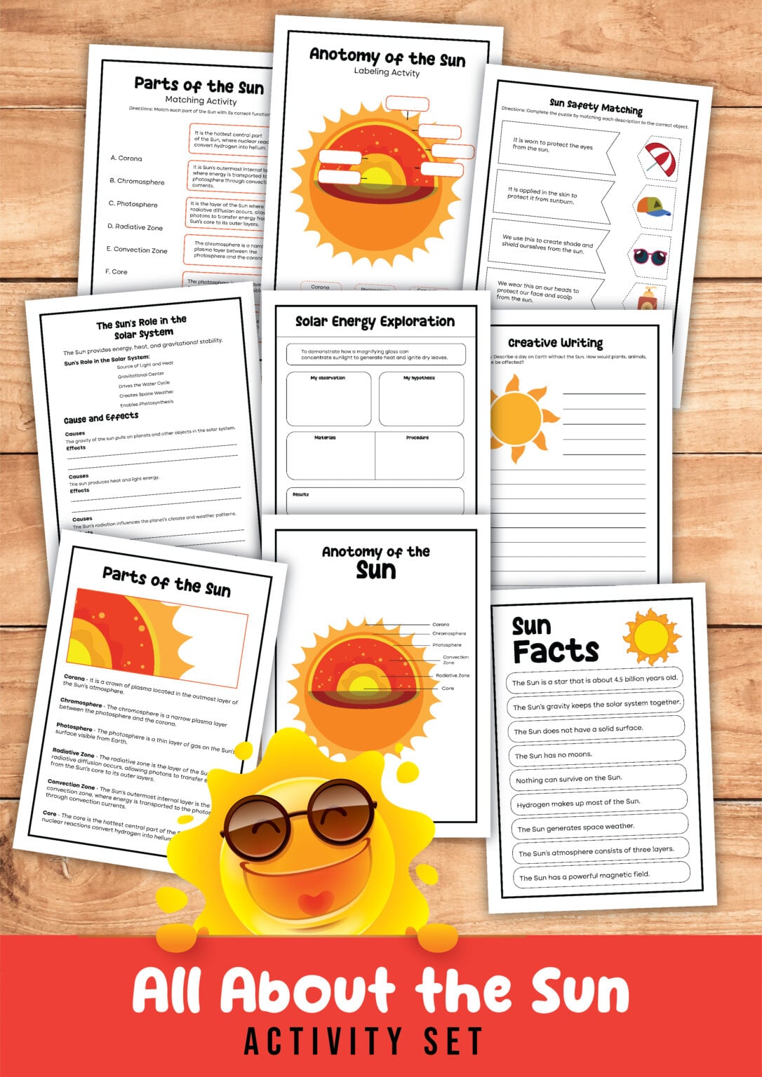 Parts of the Sun Printable | Free Sun Diagram and Layers Activities