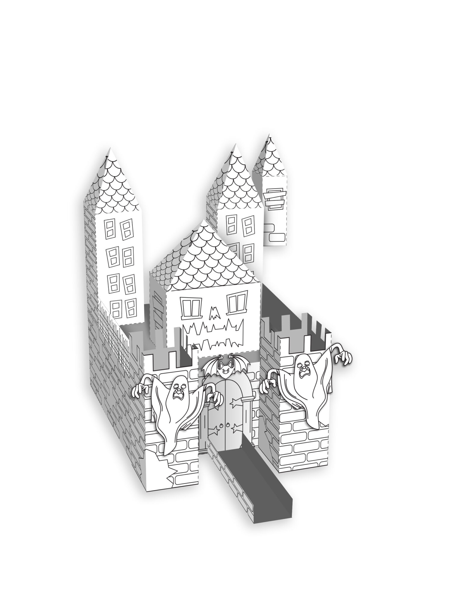 Free Printable Haunted Castle 3D Craft for Halloween