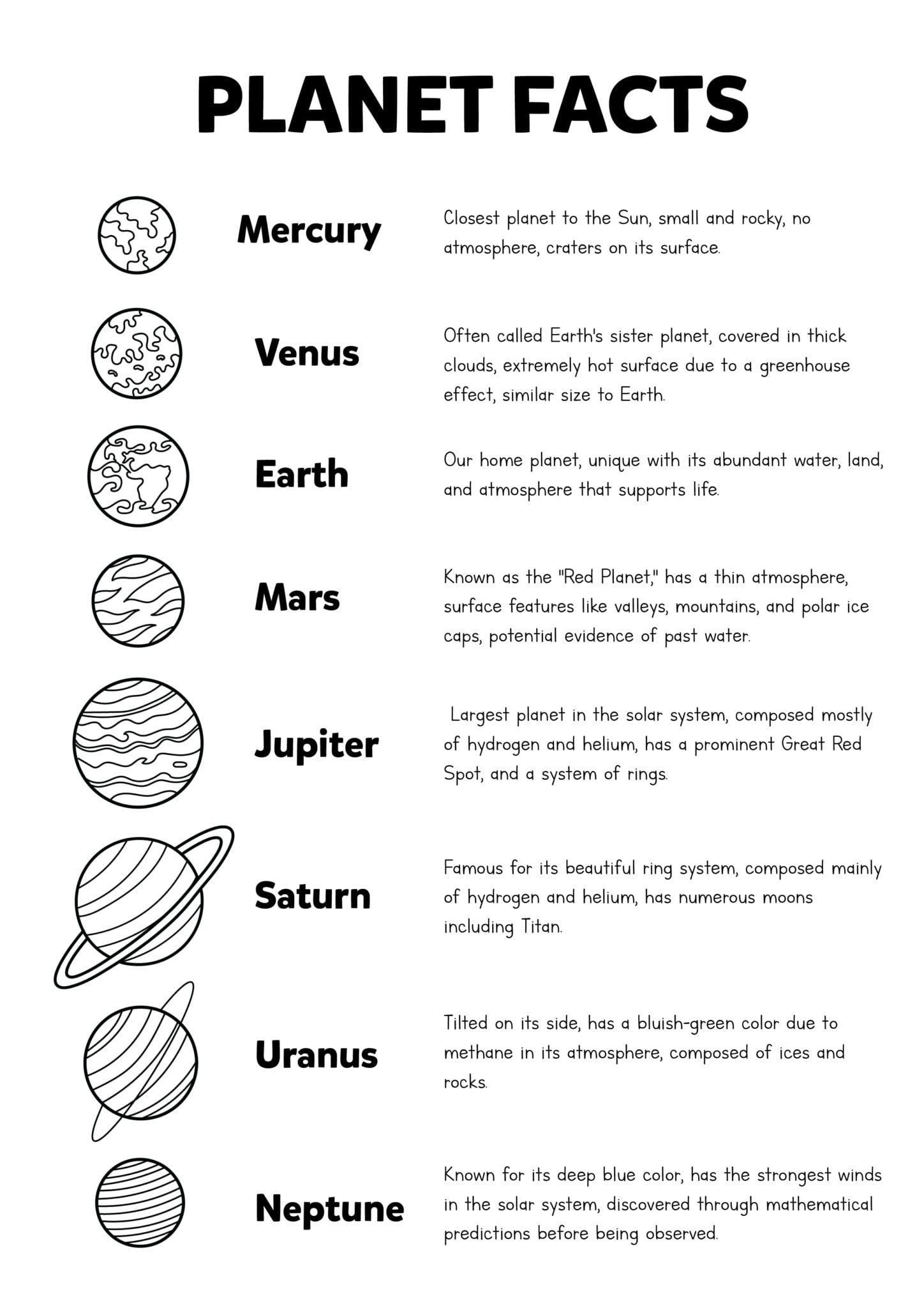 Free Planets Fold-Out Book | Hands-On Solar System Printable