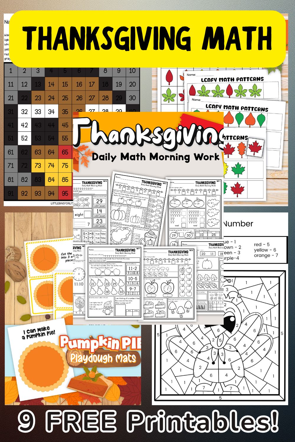 9 Thanksgiving Math Activities for Kids (Free Printables)