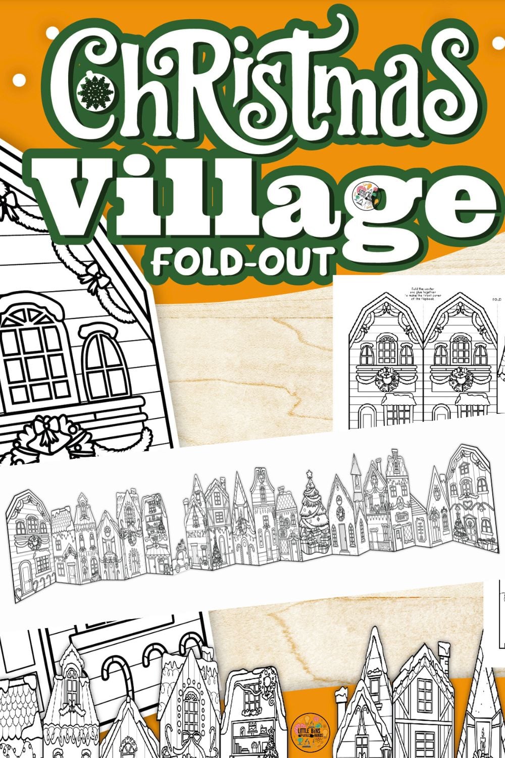 Printable Christmas Village for Kids (Free Fold-Out Template!) - Little ...
