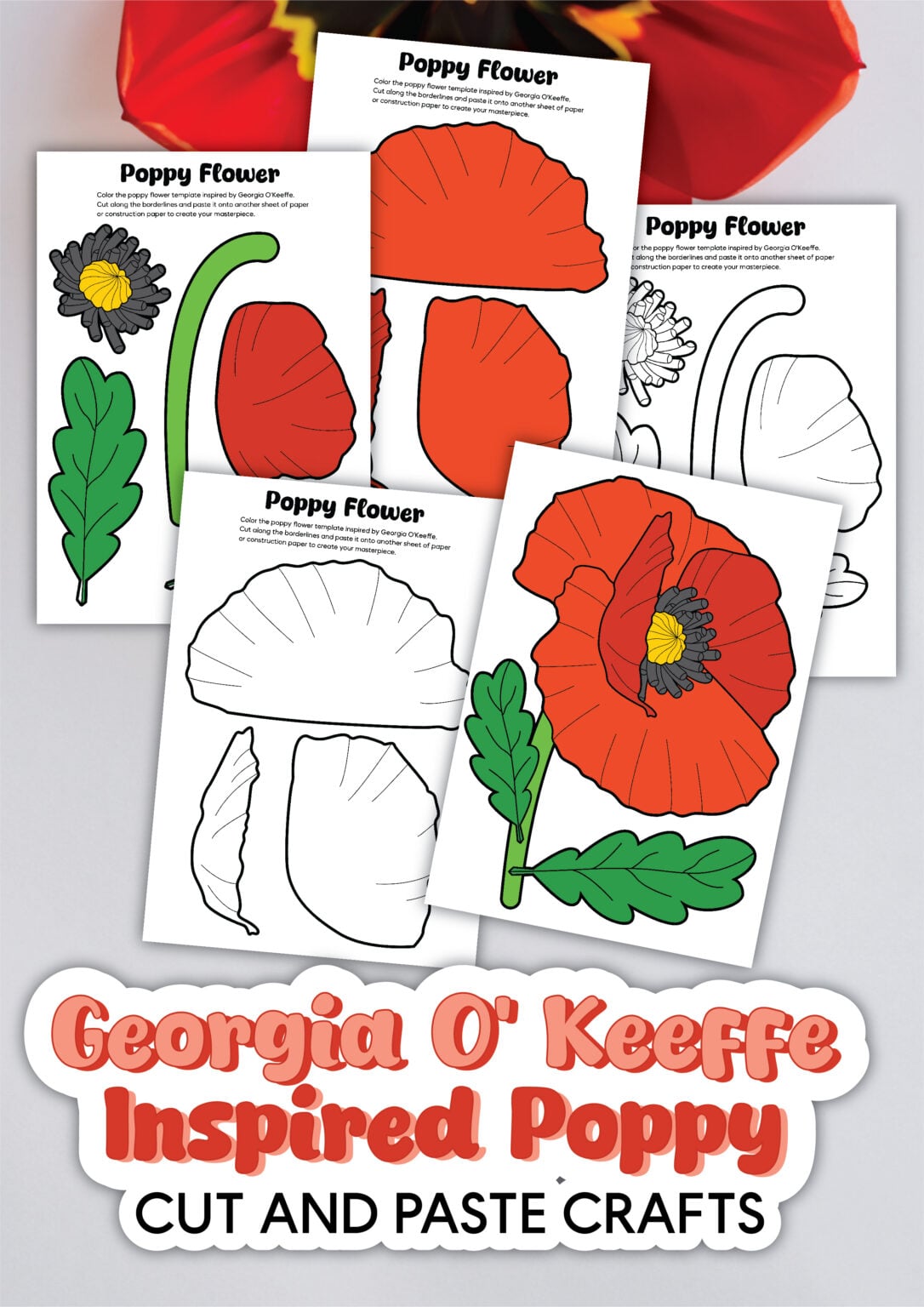 Georgia O’Keeffe Inspired Poppy Art Project for Kids
