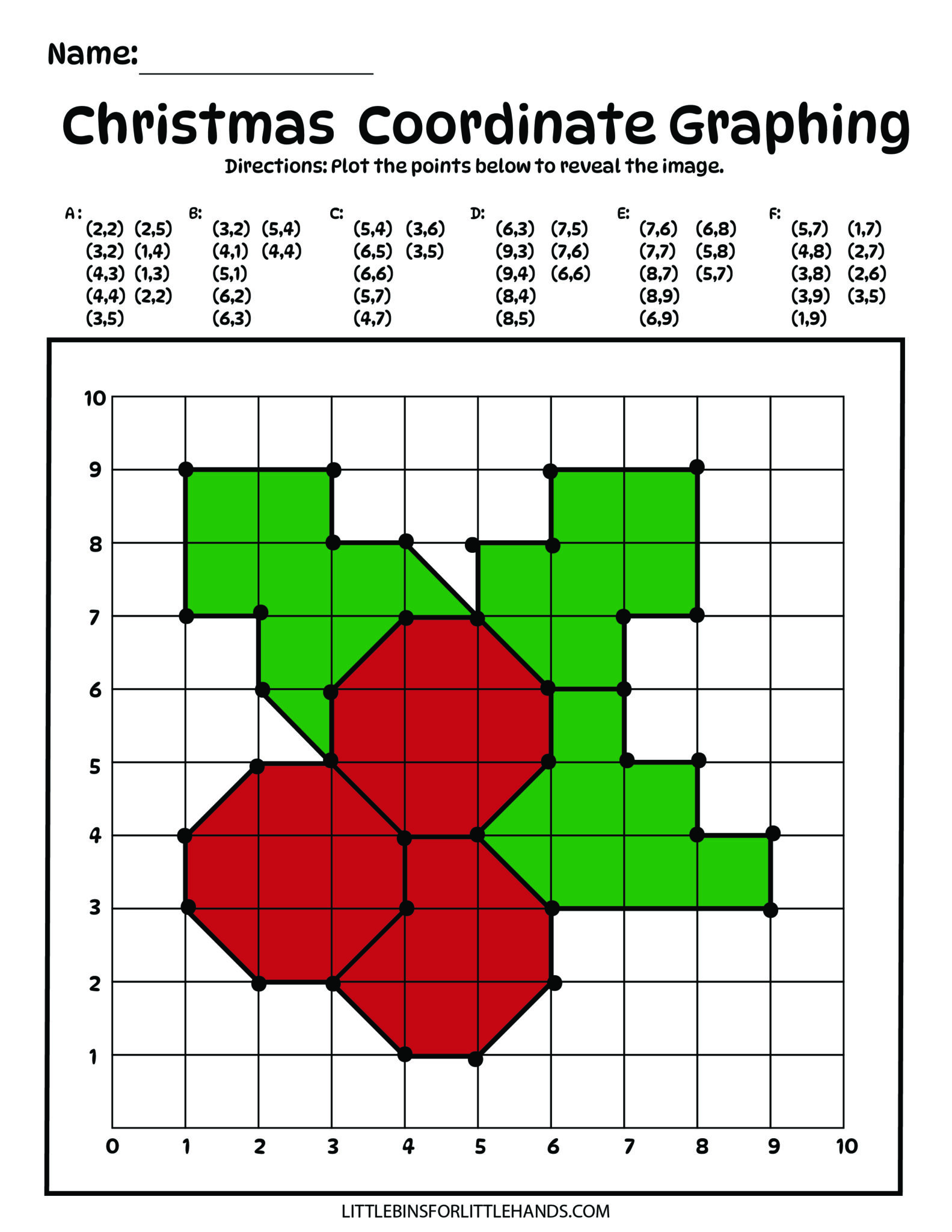 Christmas Coordinate Graphing Worksheets (Free Printable)