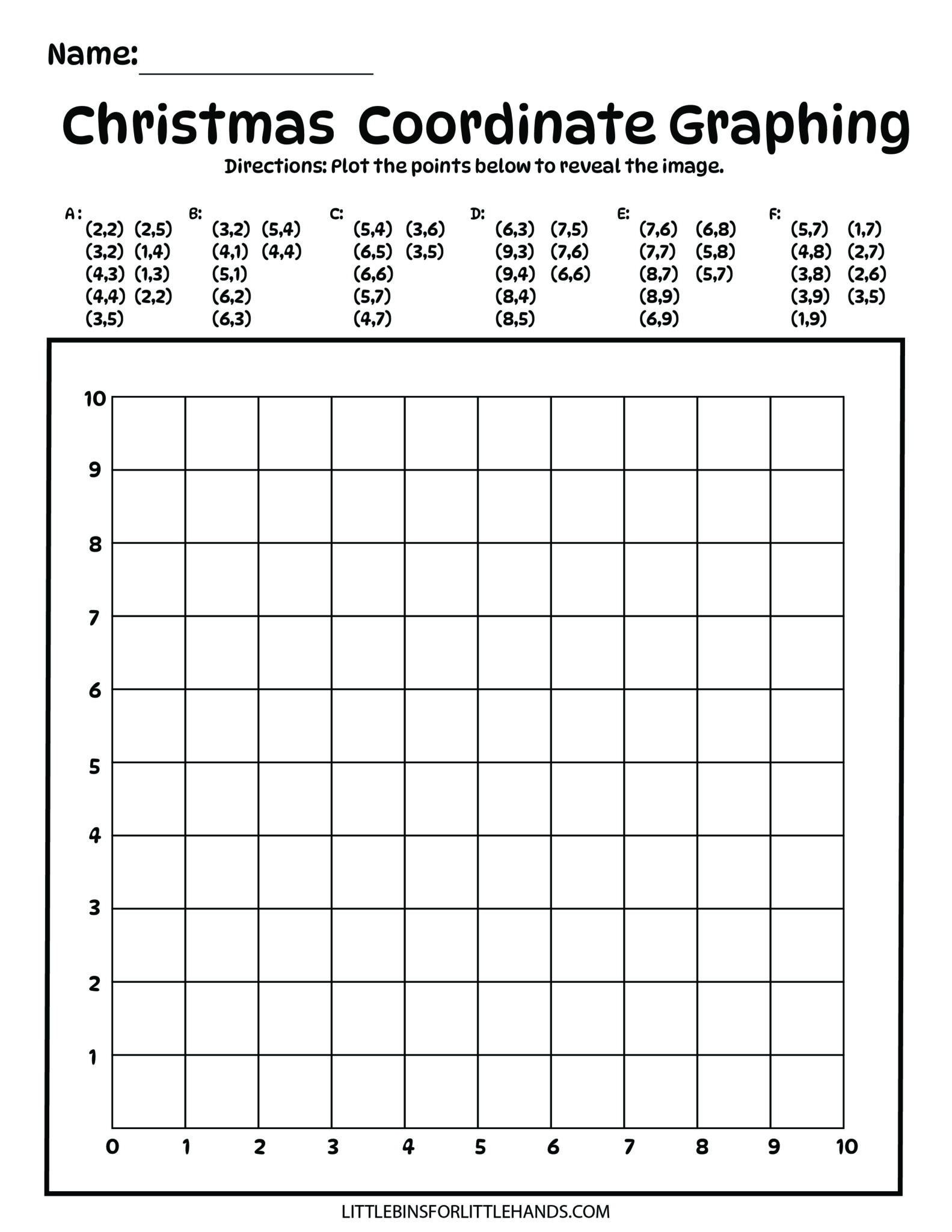 Christmas Coordinate Graphing Worksheets (Free Printable)
