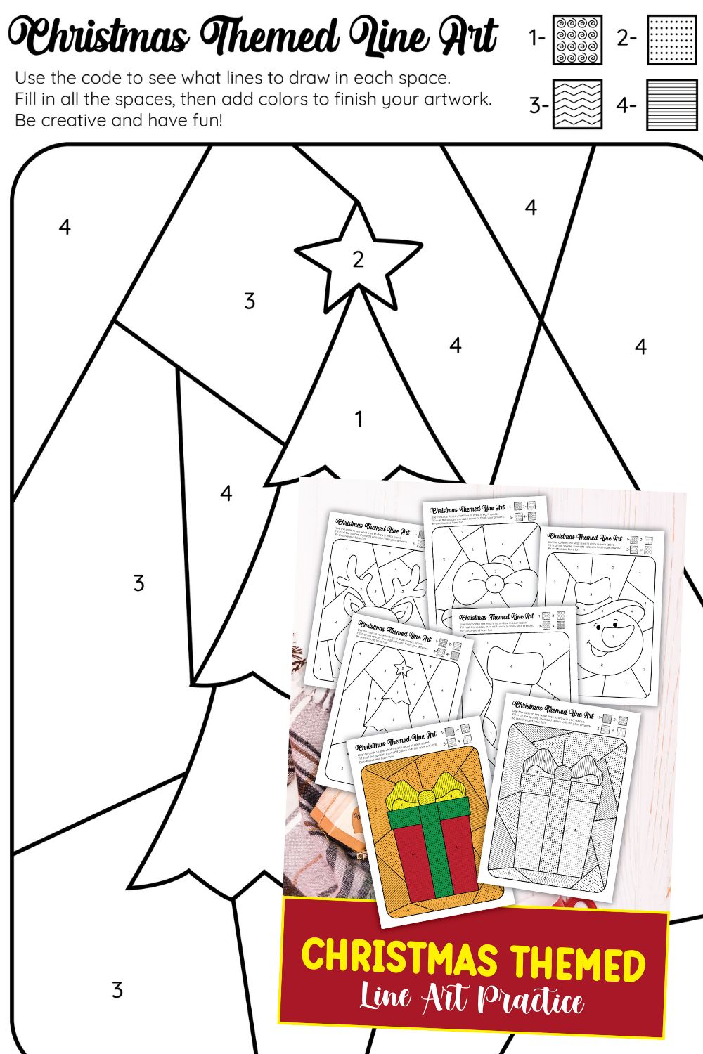 Christmas Line Art for Kids | Easy Op Art Holiday Project