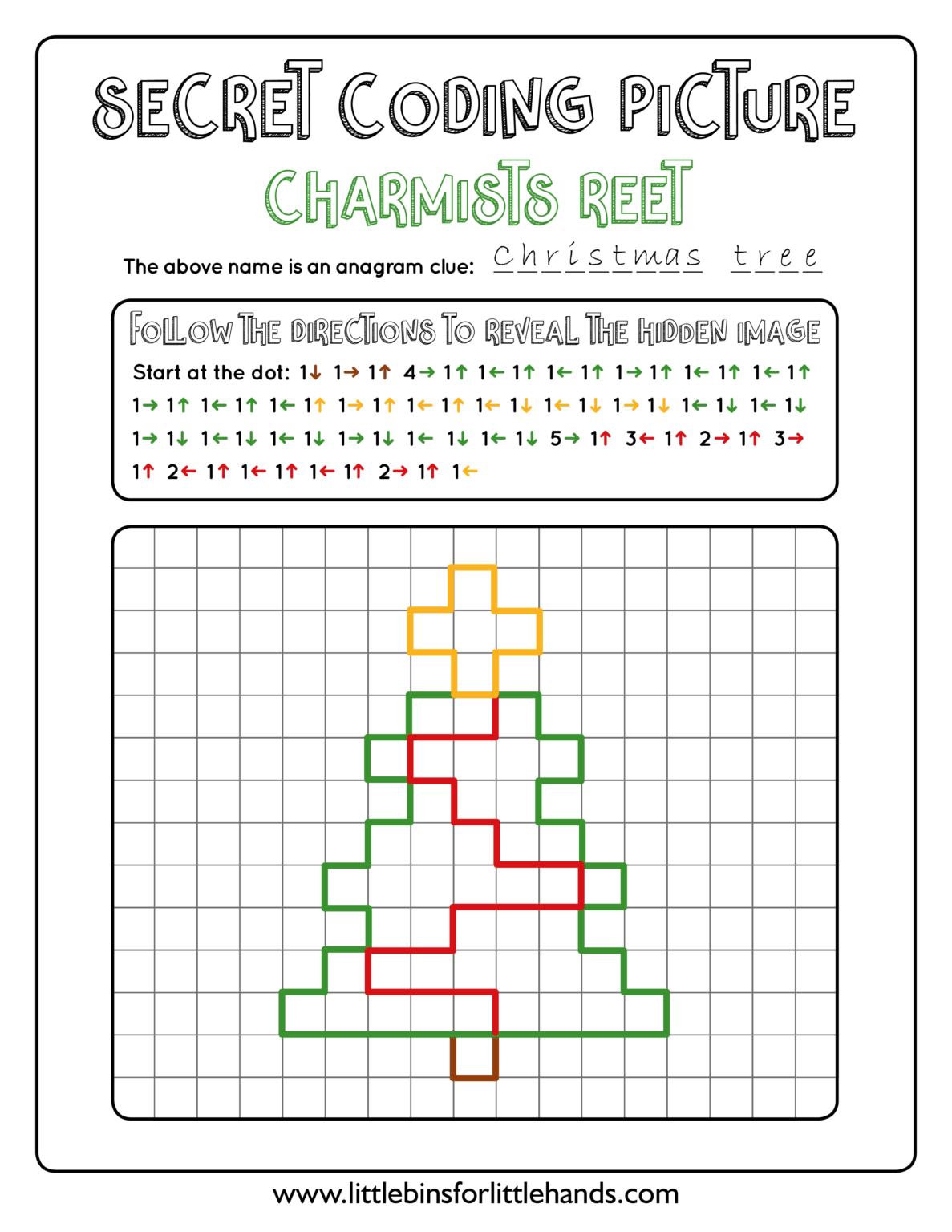 Christmas Secret Coding Pictures (Free Coding Worksheets)