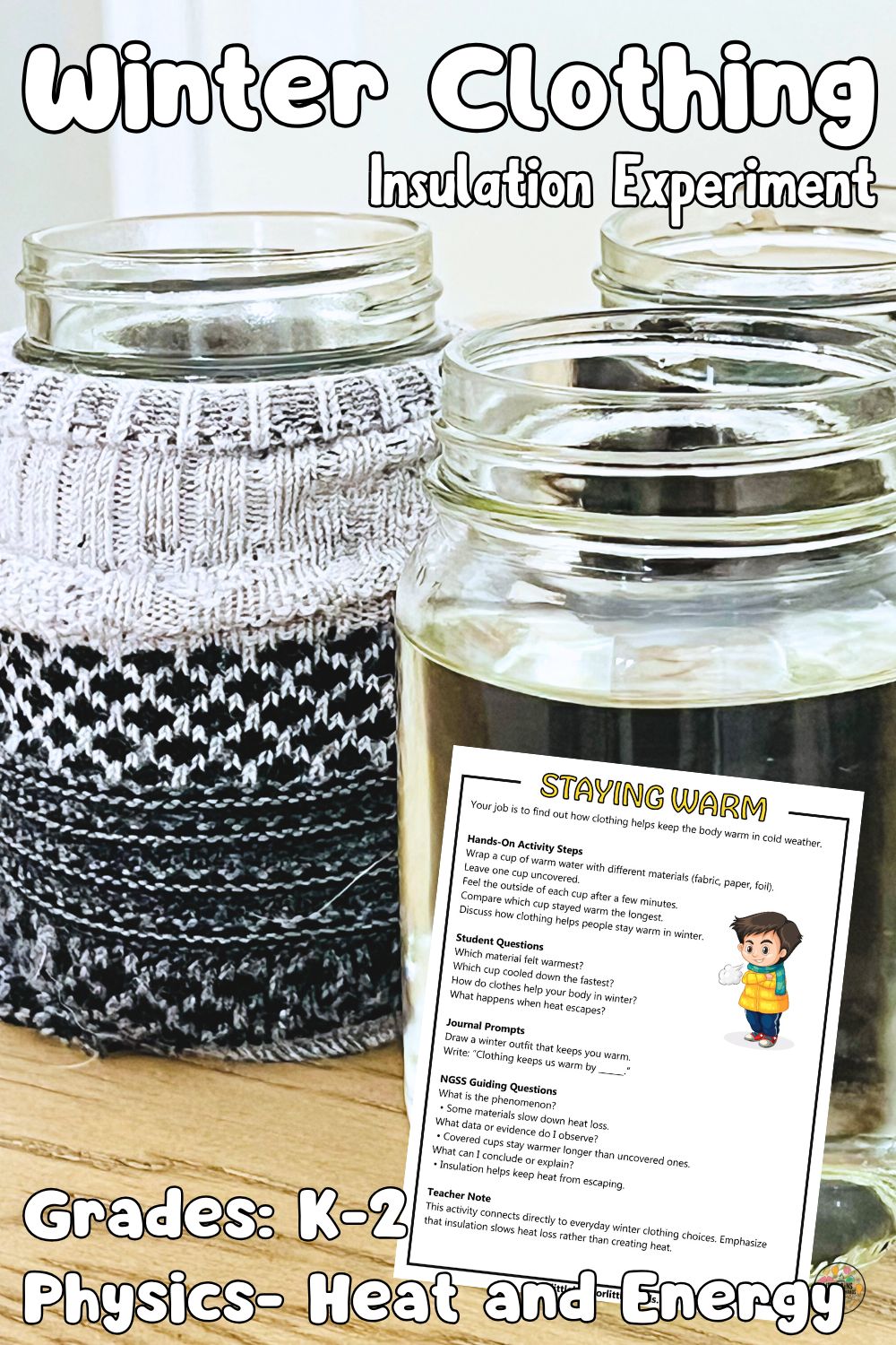 Winter Clothing Insulation Experiment for Kids (Warm Water Test)