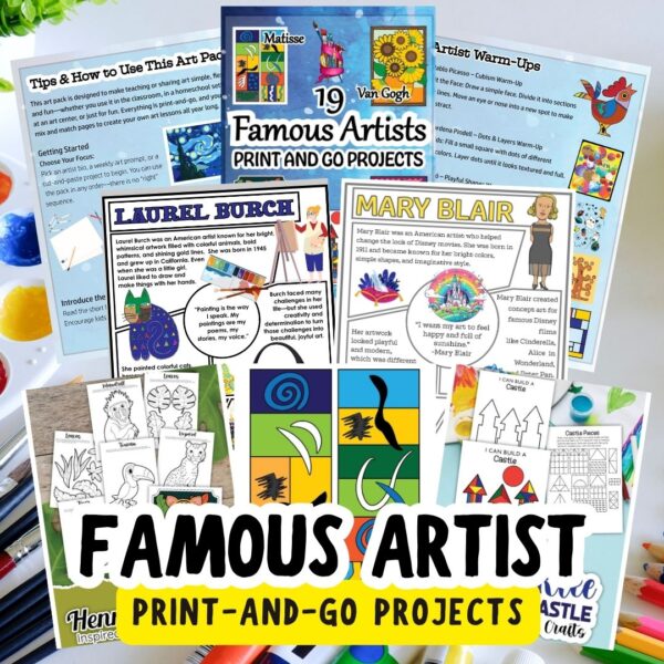 Famous Artists for Kids: Easy Print-and-Go Art Projects (K–4)