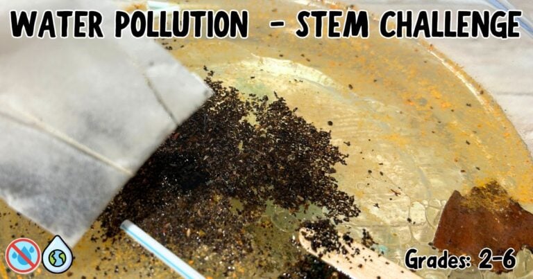 Water Pollution STEM Challenge for Kids (Cleanup Engineering Activity)