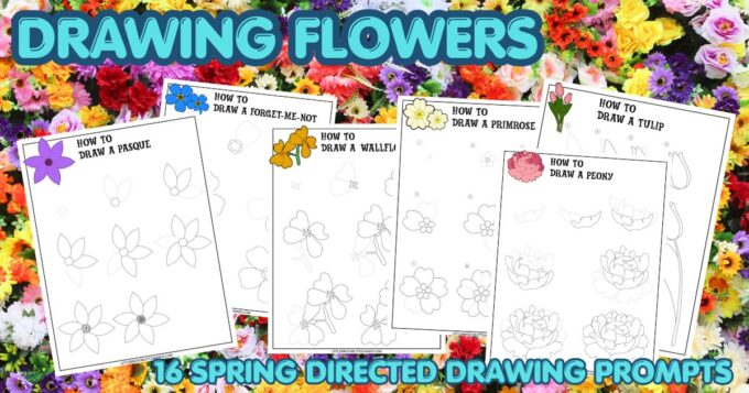 Directed Drawing Flowers for Kids (Spring Drawing Pack)