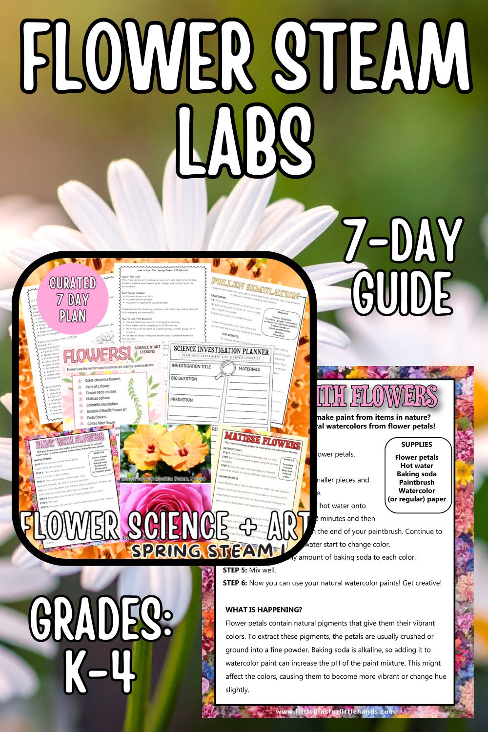 Spring Flower Lesson Plan for Kids (7-Day Science + Art Activities)