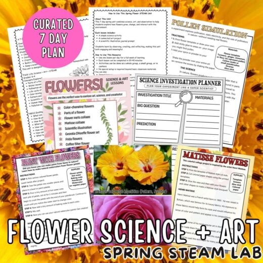 Spring Flower Lesson Plan for Kids (7-Day Science + Art Activities)