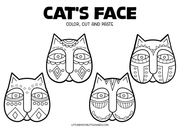 Laurel Burch Cat Art Project for Kids (Free Printable Craft)