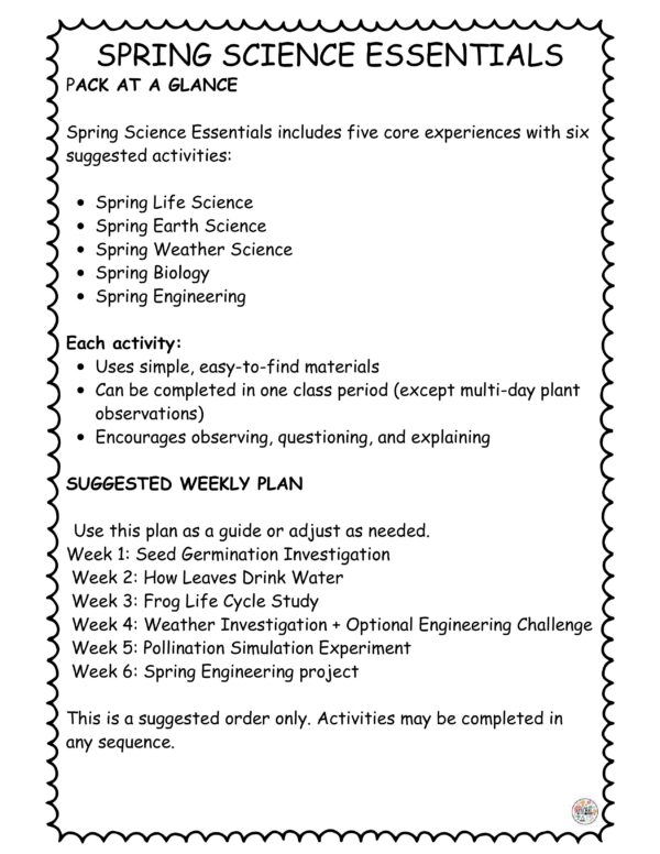 Spring Science Activities for Kids (Ready-to-Use Lessons & Printables)
